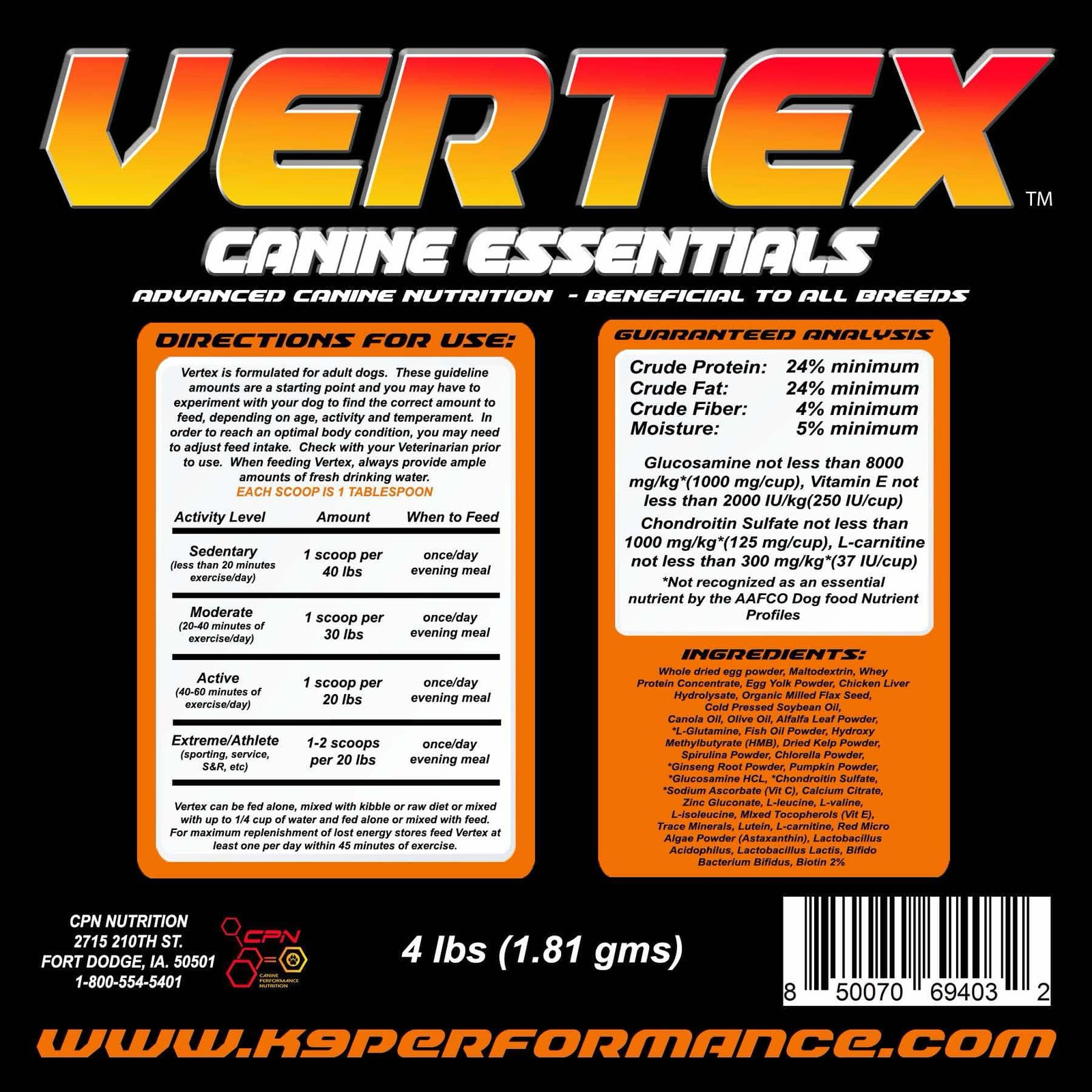 Canine Performance Nutrition | Performance Dog Supplements – k9performance